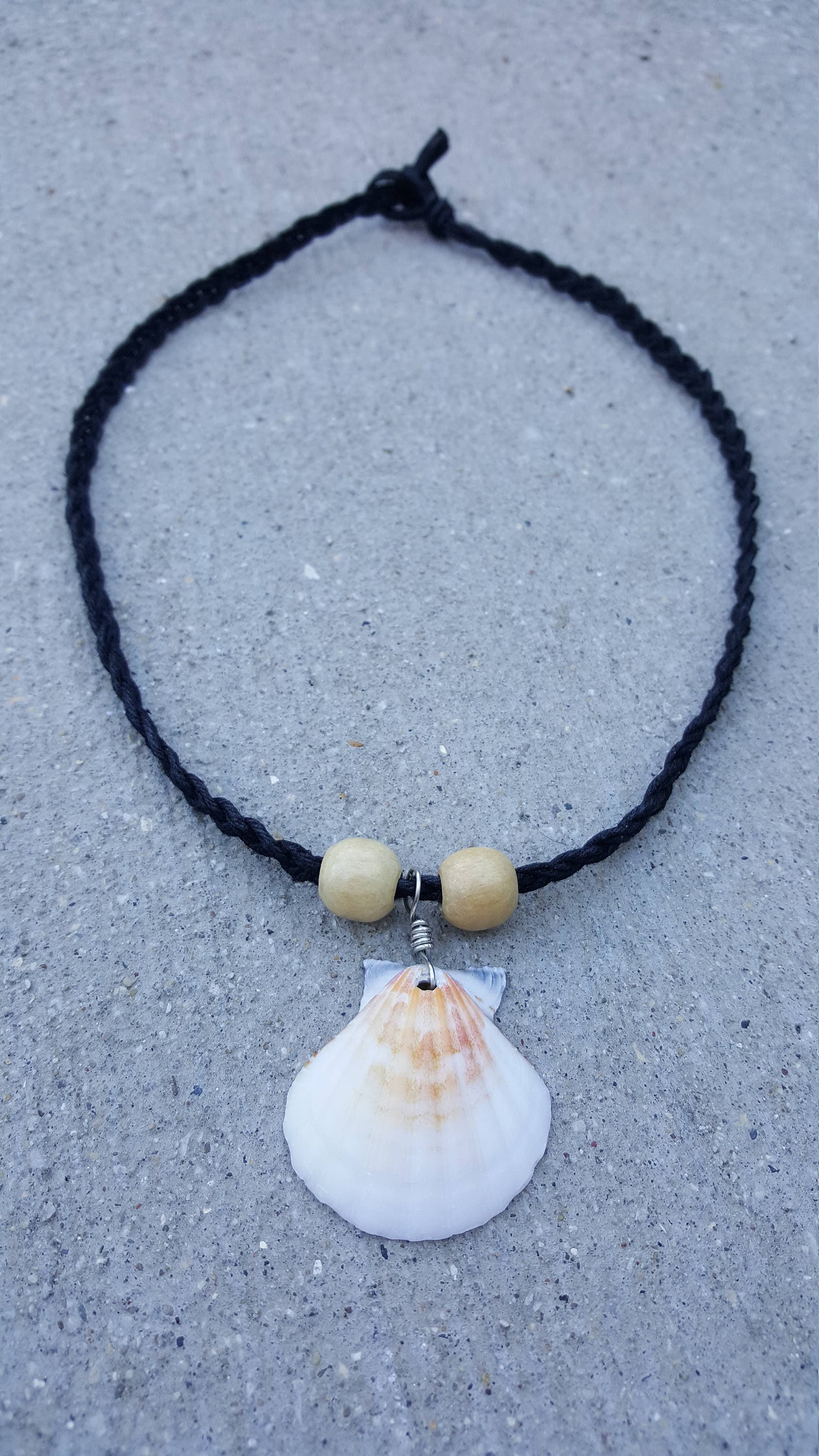White and Cream Seashell Hemp Necklace - Etsy