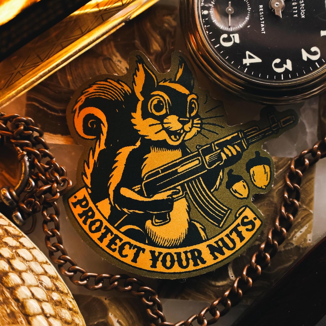 Protect Your Nuts Squirrel Sticker – Funny Tactical Vinyl Decal ...