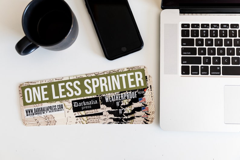 One Less Sprinter Large Bumper Sticker Military Green/white 10 X 1.5 - Etsy