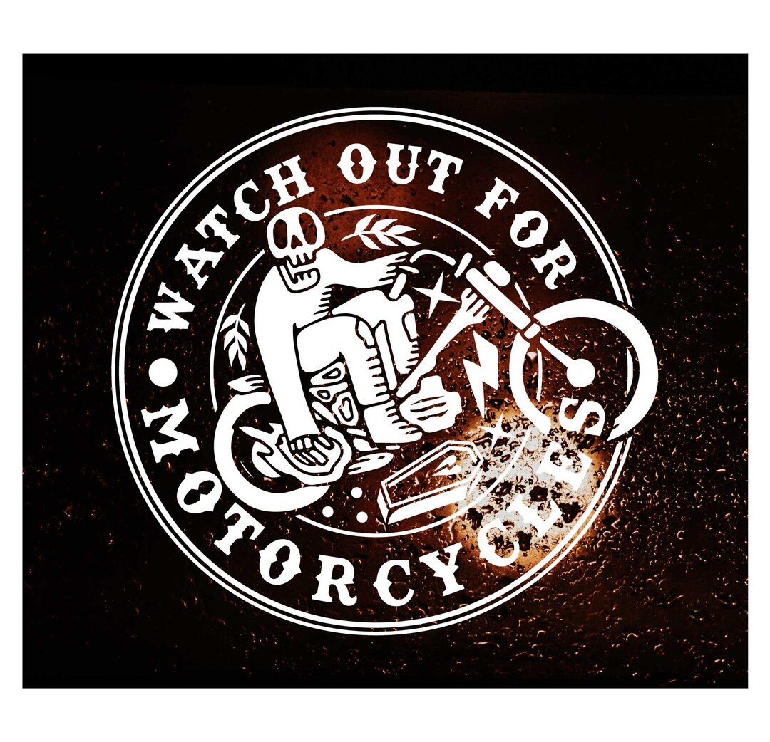 Skeleton Motorcycle Decal - Watch Out for Motorcycles Sticker for Cars ...