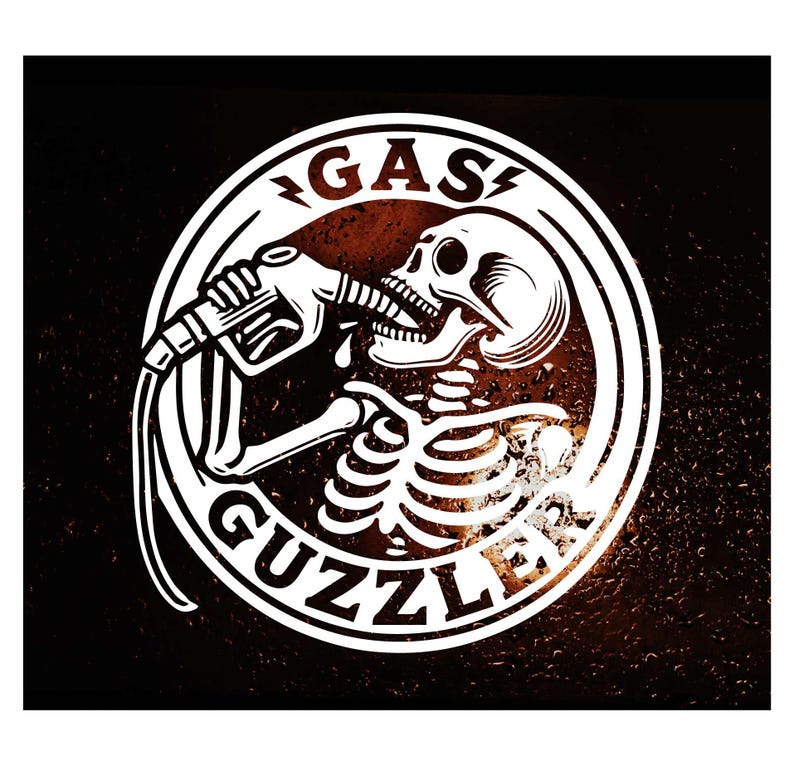 Funny 'gas Guzzler Skeleton Decal – Unique Vinyl Sticker – Perfect for ...