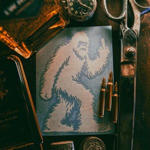 Bigfoot Middle Finger Silhouette Car Decal – Funny Sasquatch Sticker ...