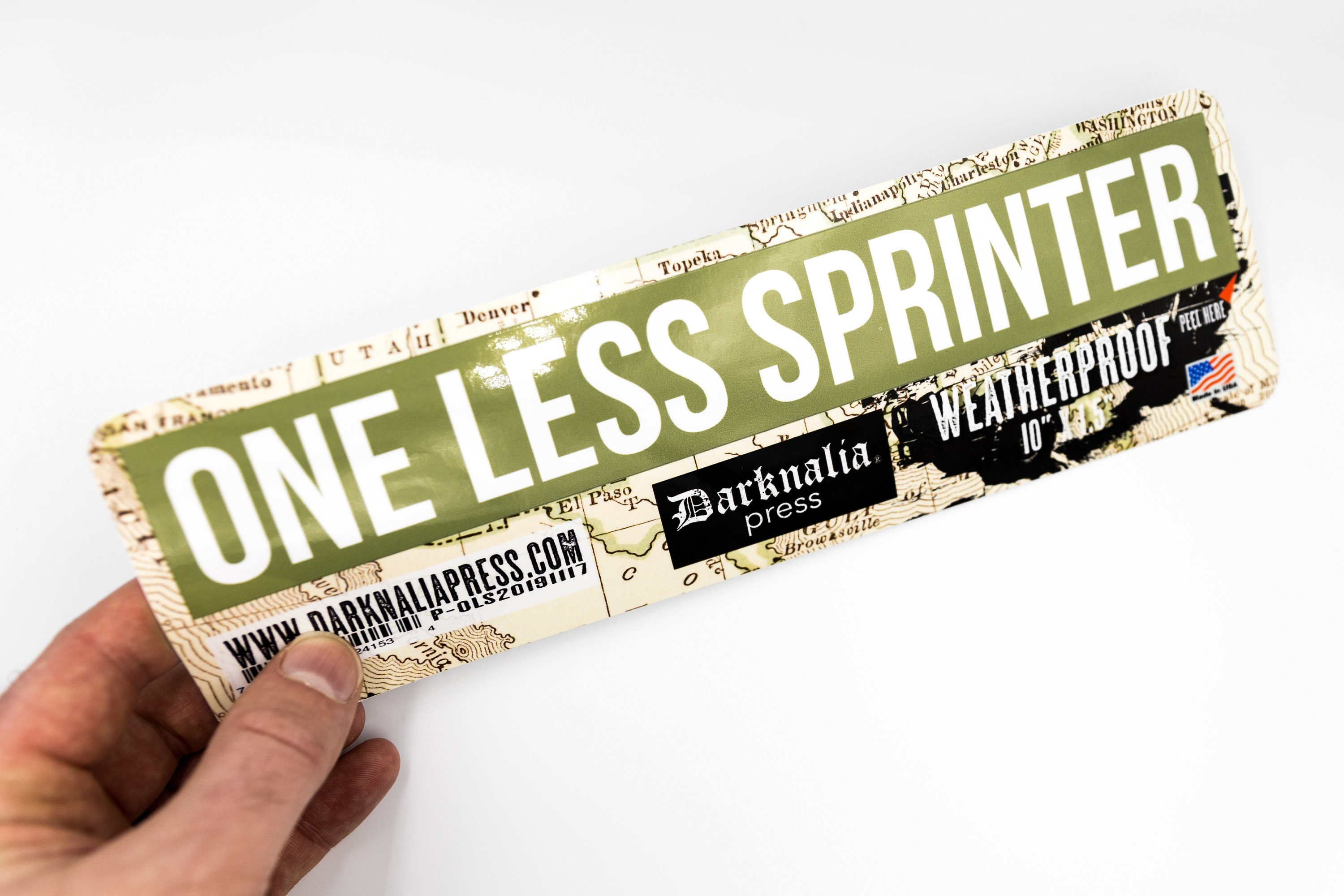 One Less Sprinter Large Bumper Sticker Military Green/white 10 X 1.5 - Etsy