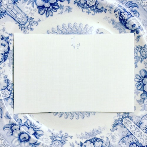 Classic Monogrammed Folded Thank You Note Cards With Name - Etsy
