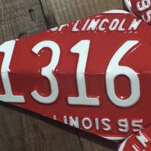 Illinois License Plate Barn Star (bright Red) - Etsy
