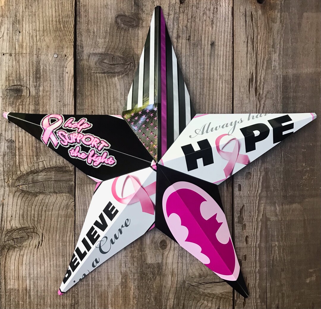 Breast Cancer Awareness License Plate Barn Star - Etsy