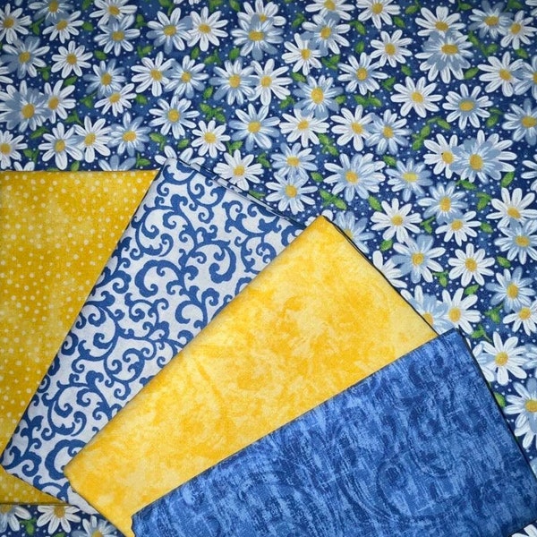 Yellow Blue Fabric - Etsy