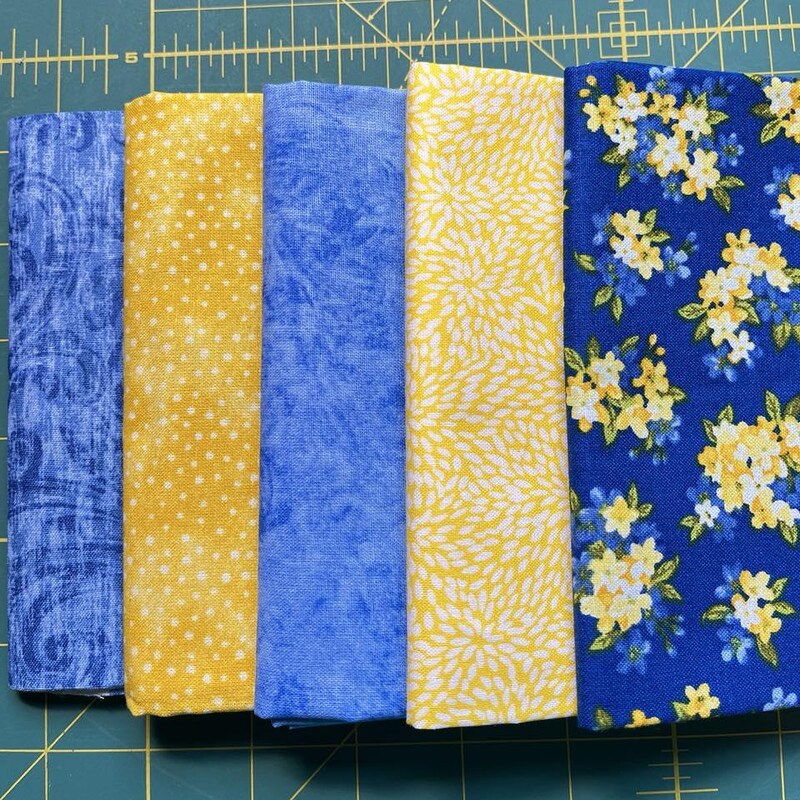Yellow Blue Fabric - Etsy