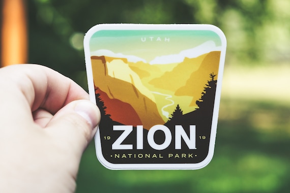 Zion National Park Vinyl Sticker - Etsy