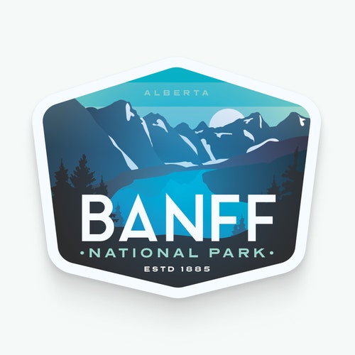 Banff National Park Canada Series Vinyl Sticker - Etsy