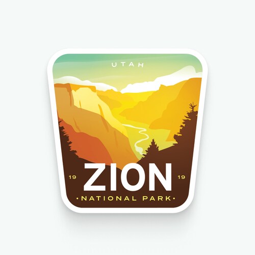 Zion National Park Vinyl Sticker - Etsy