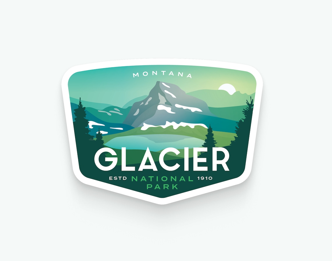 Glacier National Park Vinyl Sticker - Etsy