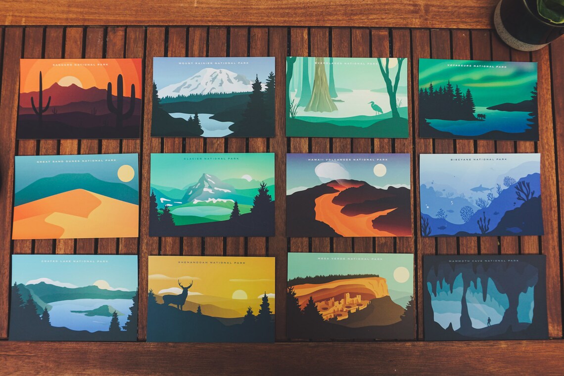 National Park Postcard Pack 3 - Etsy