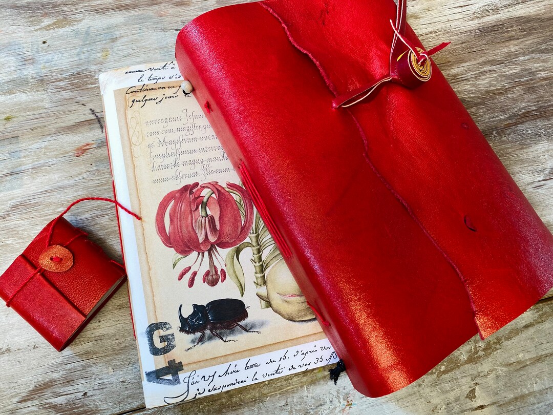 Set of 3 Leather Journals, Large Refillable 5-signature Notebook and 2 ...