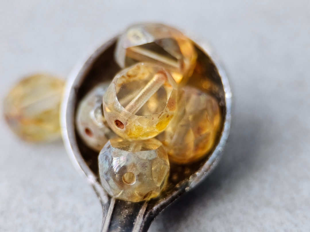 Transparent Picasso Crystal Czech Glass Beads Faceted Round Table Cut ...
