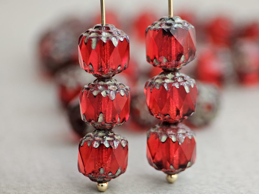 Ruby Red Czech Glass Cathedral Beads Picasso Beads 8mm 10 Beads - Etsy