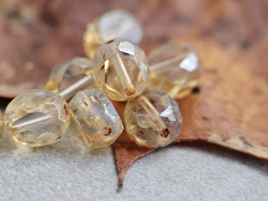 Transparent Picasso Crystal Czech Glass Beads Faceted Round Table Cut ...