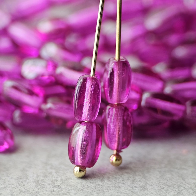 Vintage Czech Pink Beads - Etsy