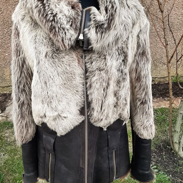 Fluffy Leather Jacket Women - Etsy