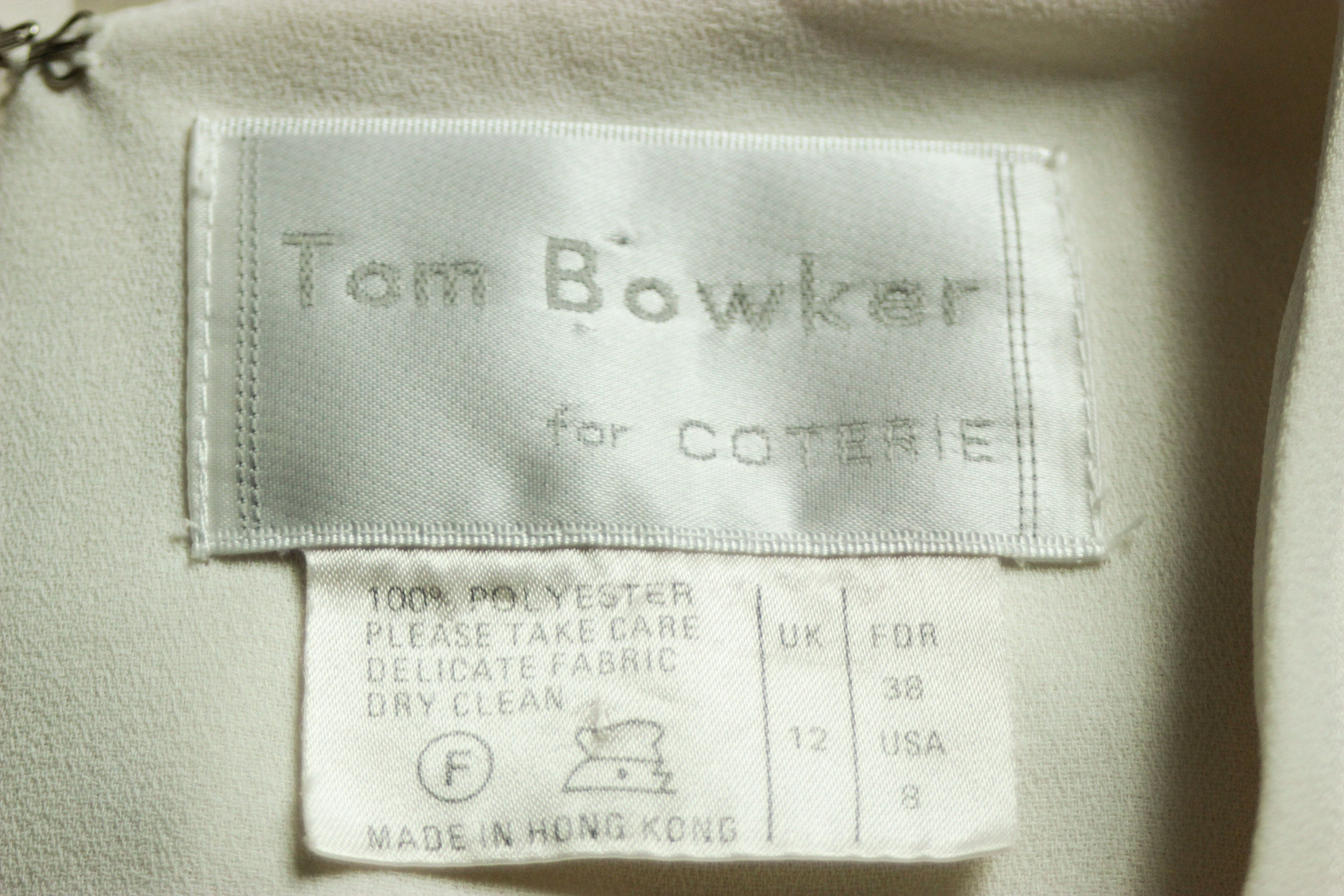 80s Tom Bowker Moss Crepe Dress White Cream Beige Layered - Etsy