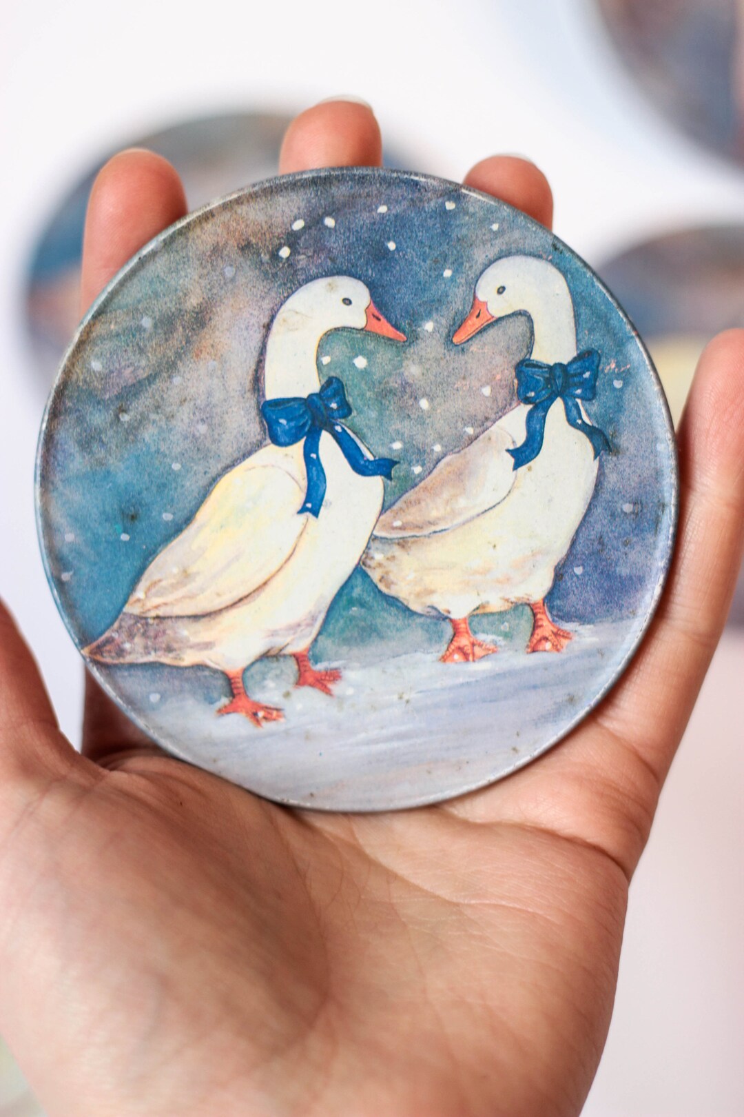 70s Cottagecore Tea Coaster Set Tea Party Duck Geese Decor Cozy Tea ...