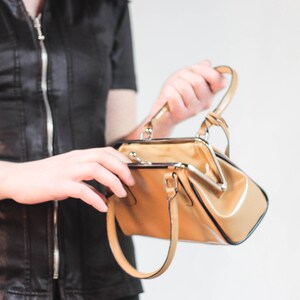 90s Mini Bag Micro Bag Beige Sand Mini Bag Leather Micro Bag Metal ...