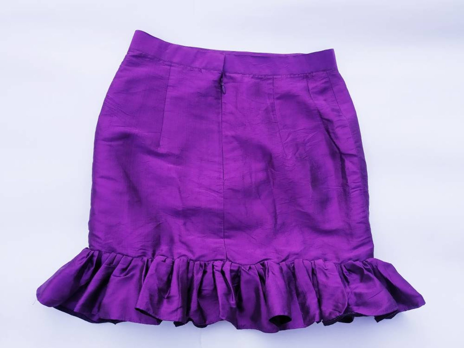 Upcycled Vintage Ruffle Mini Skirt Mermaid Pencil Skirt Purple - Etsy