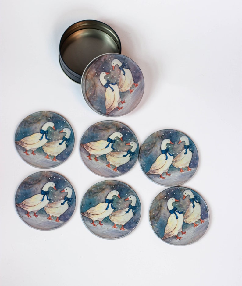 70s Cottagecore Tea Coaster Set Tea Party Duck Geese Decor - Etsy