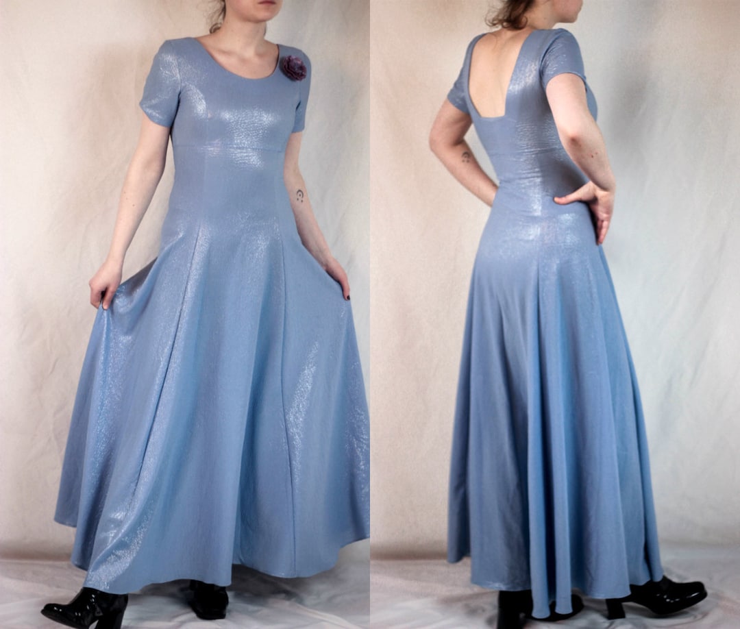 90s Iridescent Light Blue Dress: Slinky Mermaid Style - Etsy
