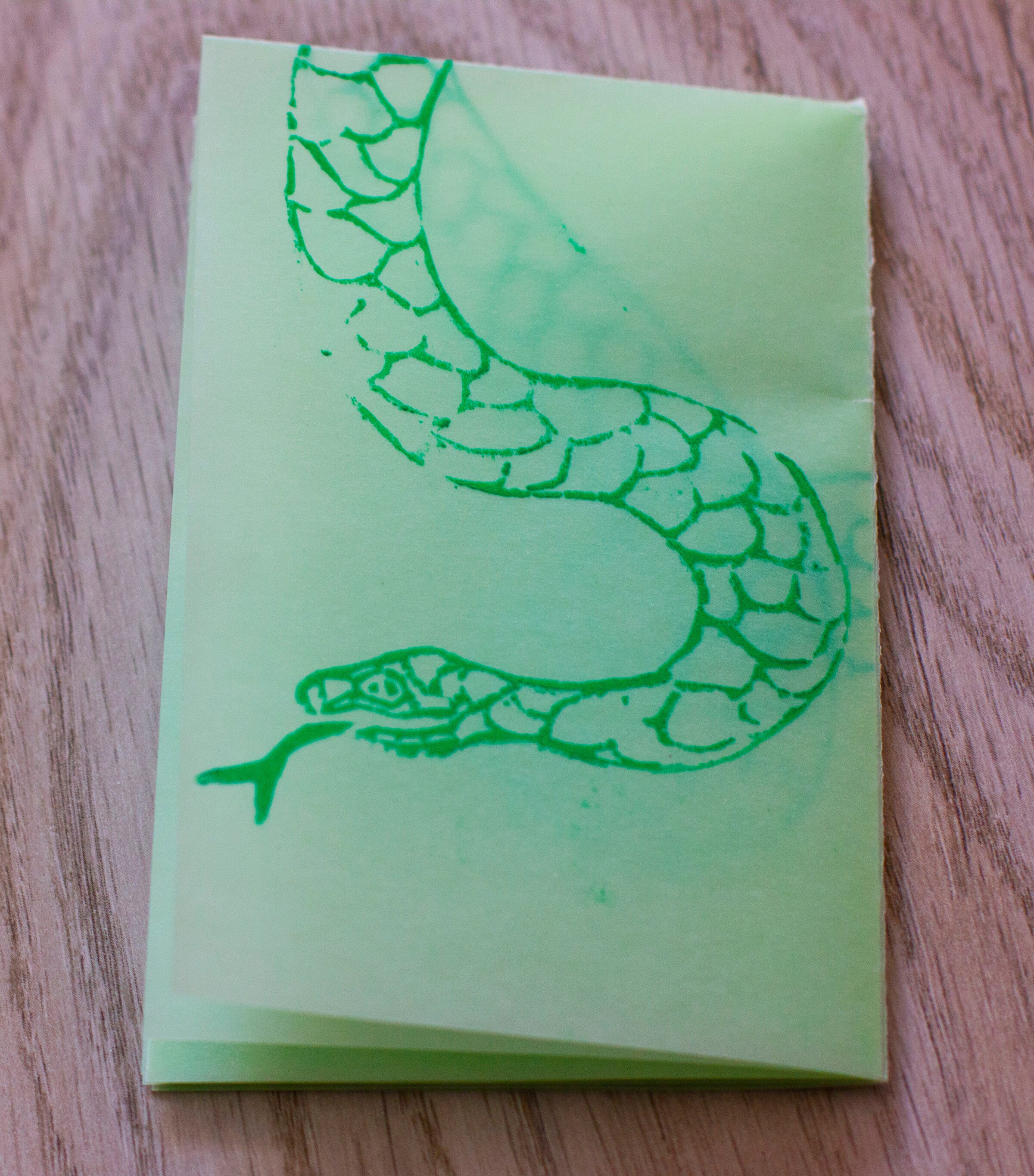 Vellum Linocut Snake Mini Zine - Etsy