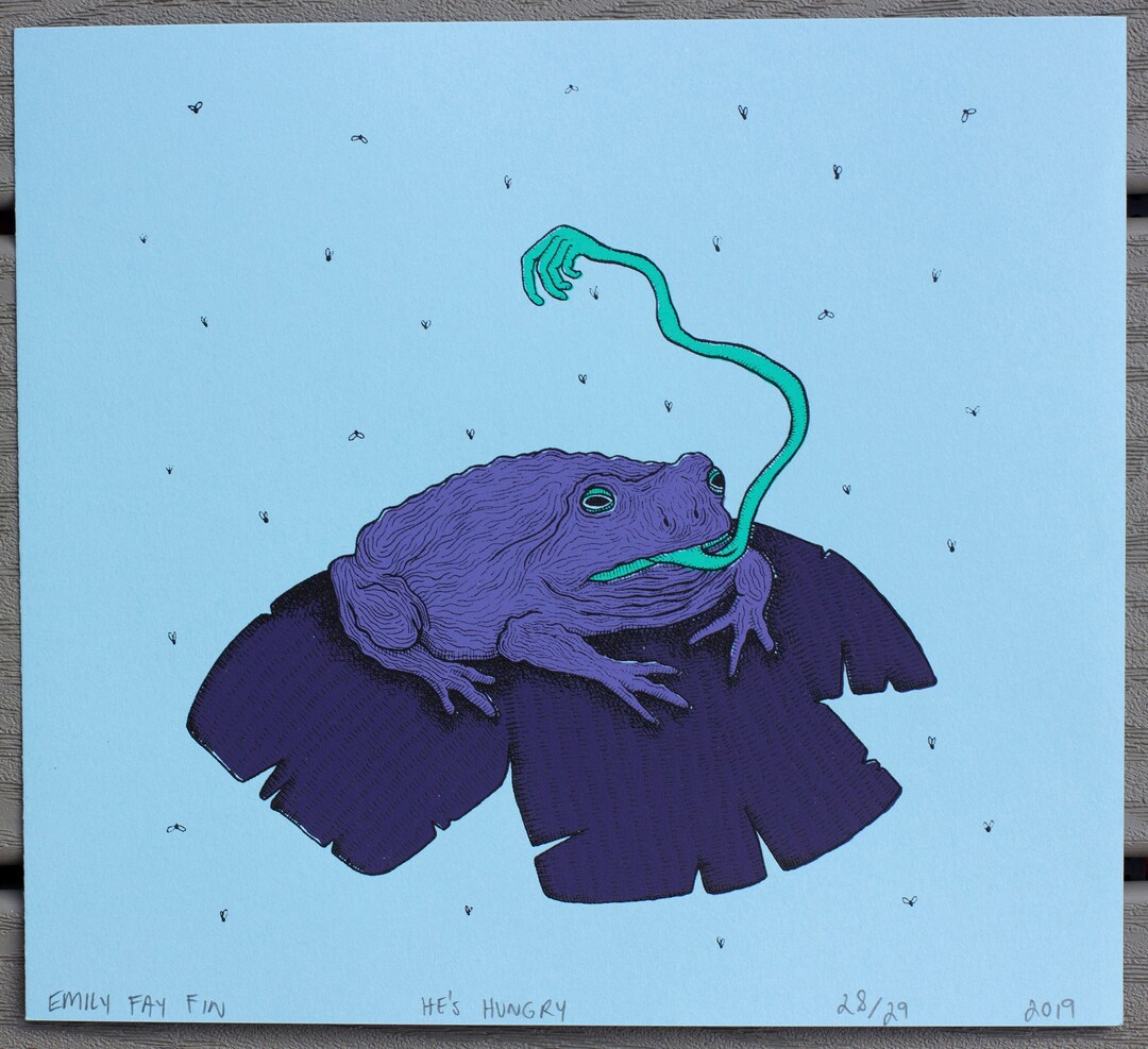 He's Hungry Toad Screenprint - Etsy