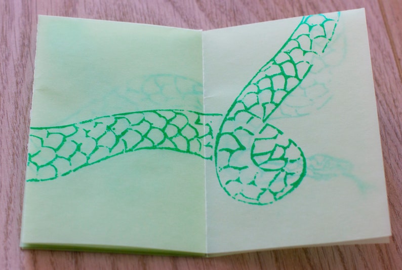 Vellum Linocut Snake Mini Zine - Etsy