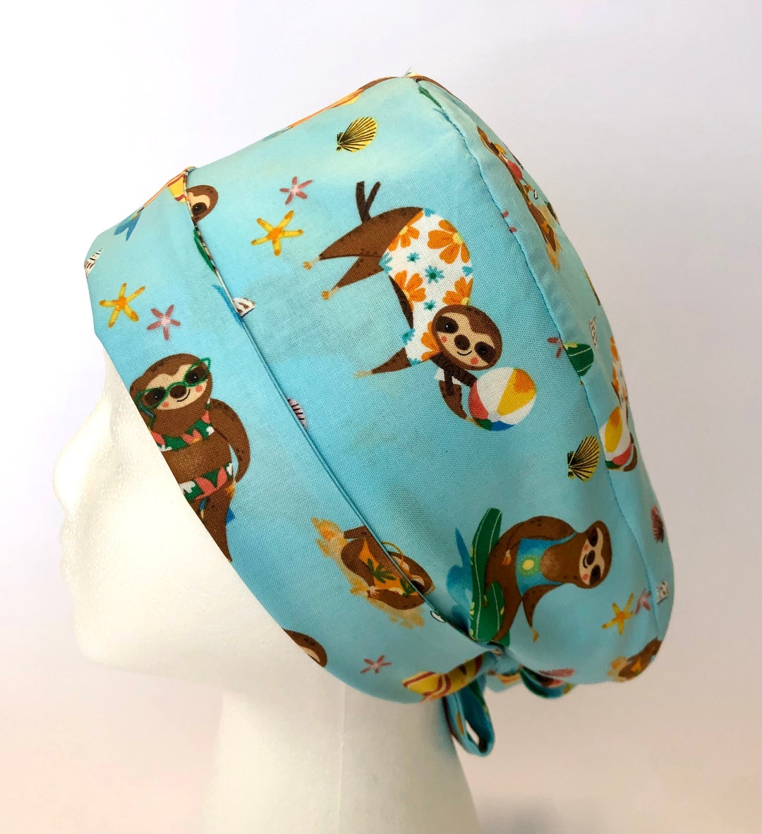 Surfing Sloths Scrub Cap, Sloths Scrub Hat, Scrub Cap for Women, Scrub ...