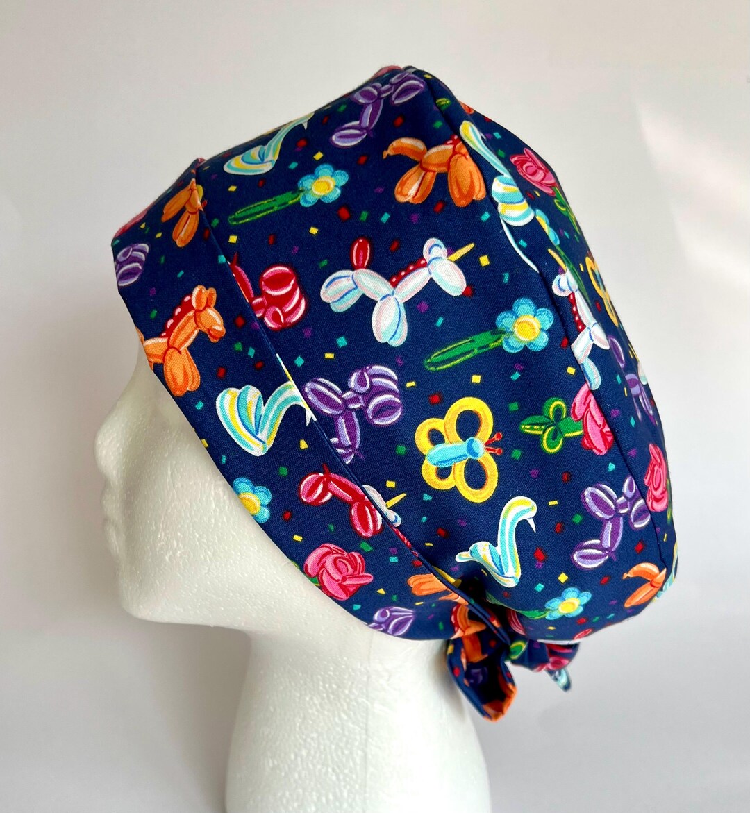 Balloon Animals Scrub Cap, Scrub Hat, Scrub Cap for Women, Scrub Hat for Women, Pixie Scrub Hat ...