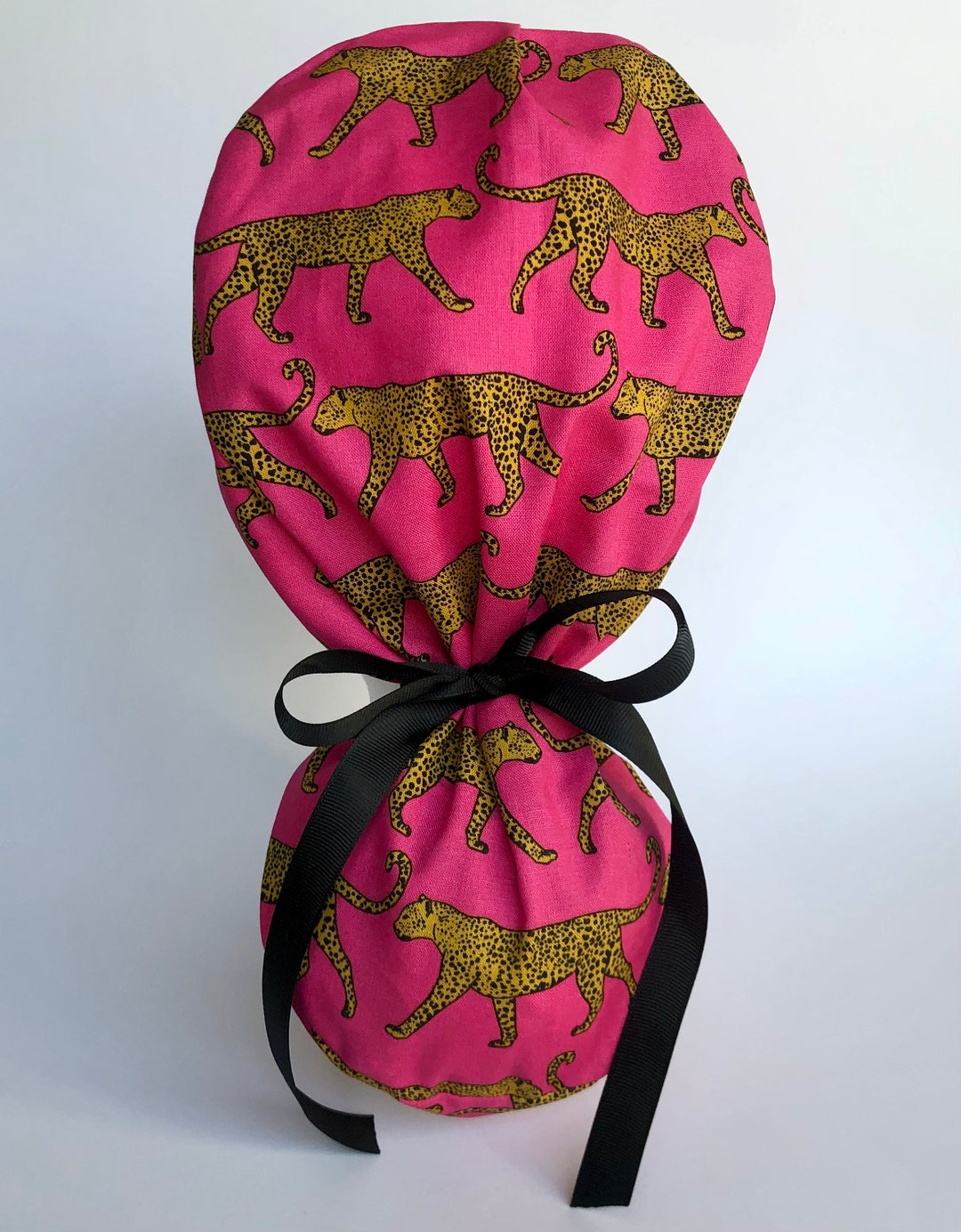 Leopards Ponytail Scrub Cap, Leopards Ponytail Scrub Hat, Scrub Cap for ...