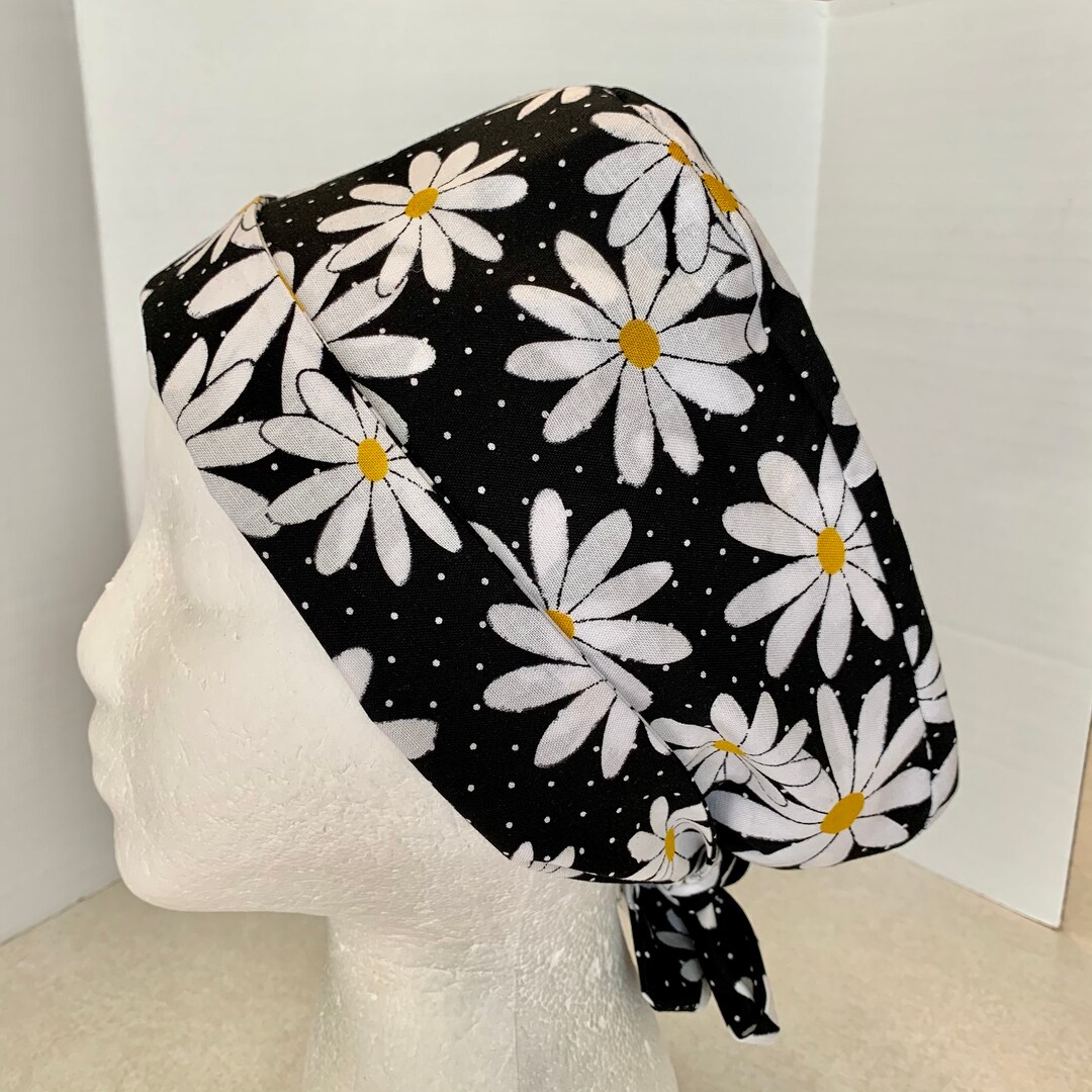Daisies Scrub Cap, Scrub Hat, Scrub Cap for Women, Scrub Hat for Women ...