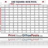 Reusable 50 Super Bowl Squares Box Block Pool Chart 22 X 34 Great for ...