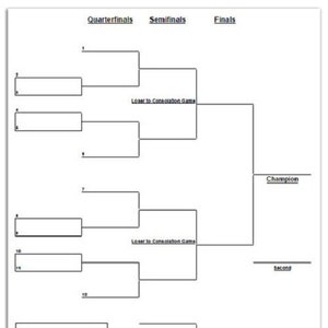 Erasable Tournament Bracket 12 Player/team Single Elimination Blind ...