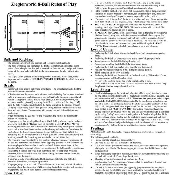 Shuffleboard Rules - Etsy