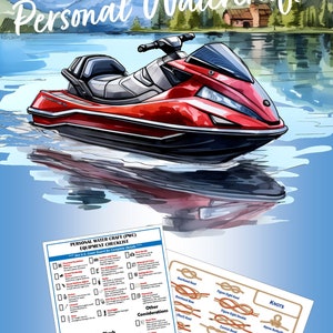 Laminated Personal Watercraft PWC Safety Equipment Checklist & Boating ...