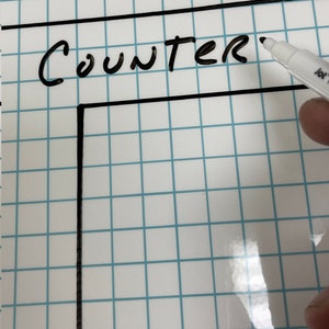 Large Reusable Laminated Grid Graph Paper Perfect for Home, Kitchen ...