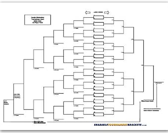 Erasable Tournament Bracket 64 Player/Team Single Elimination | Etsy