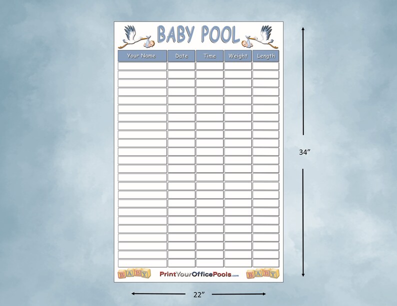 Erasable Baby Birth Guess Game Pregnancy Due Date Baby Shower Party ...