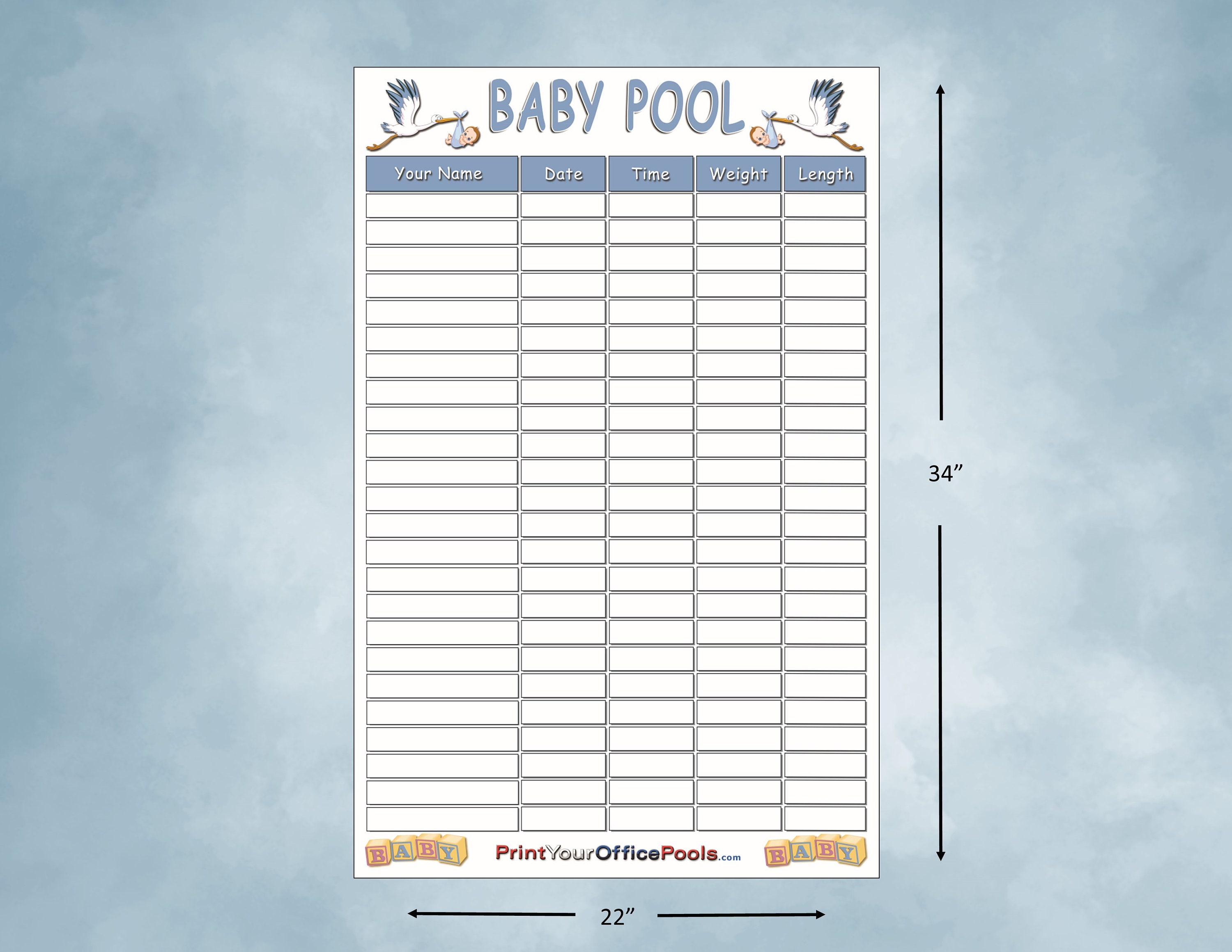 Erasable Baby Birth Guess Game Pregnancy Due Date Baby Shower Party ...