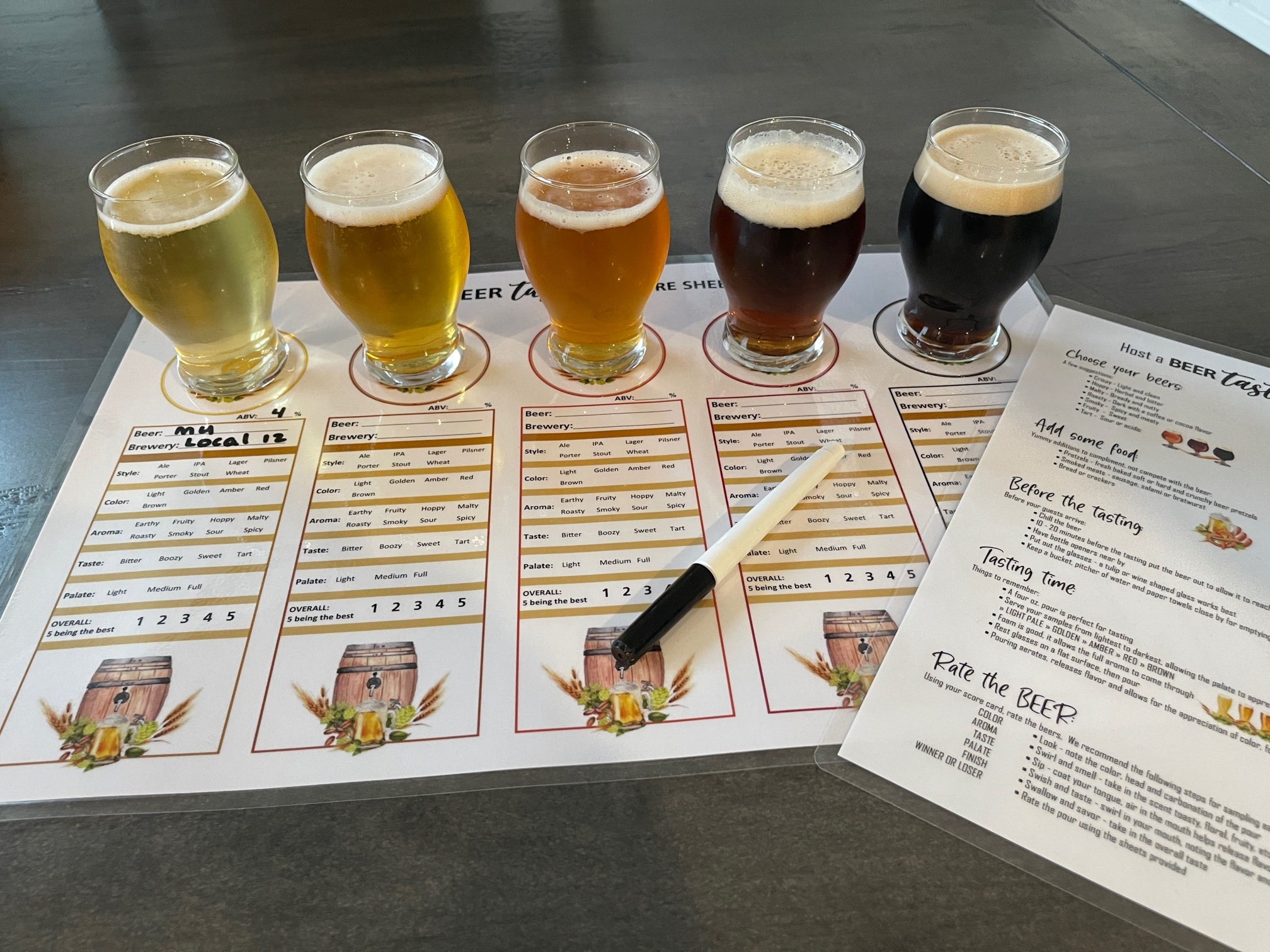 Printable Beer Tasting Rating Flight Score Card + Hosting Tips ...