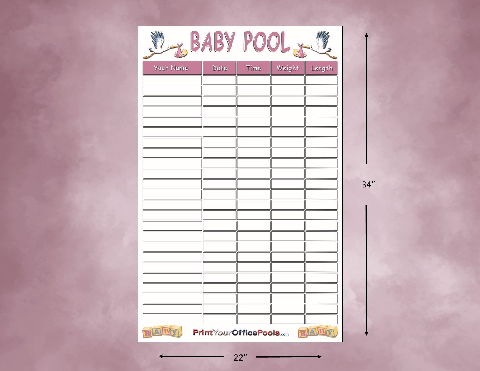 Guess Baby Weight Game Template Baby Shower Games Free Printables