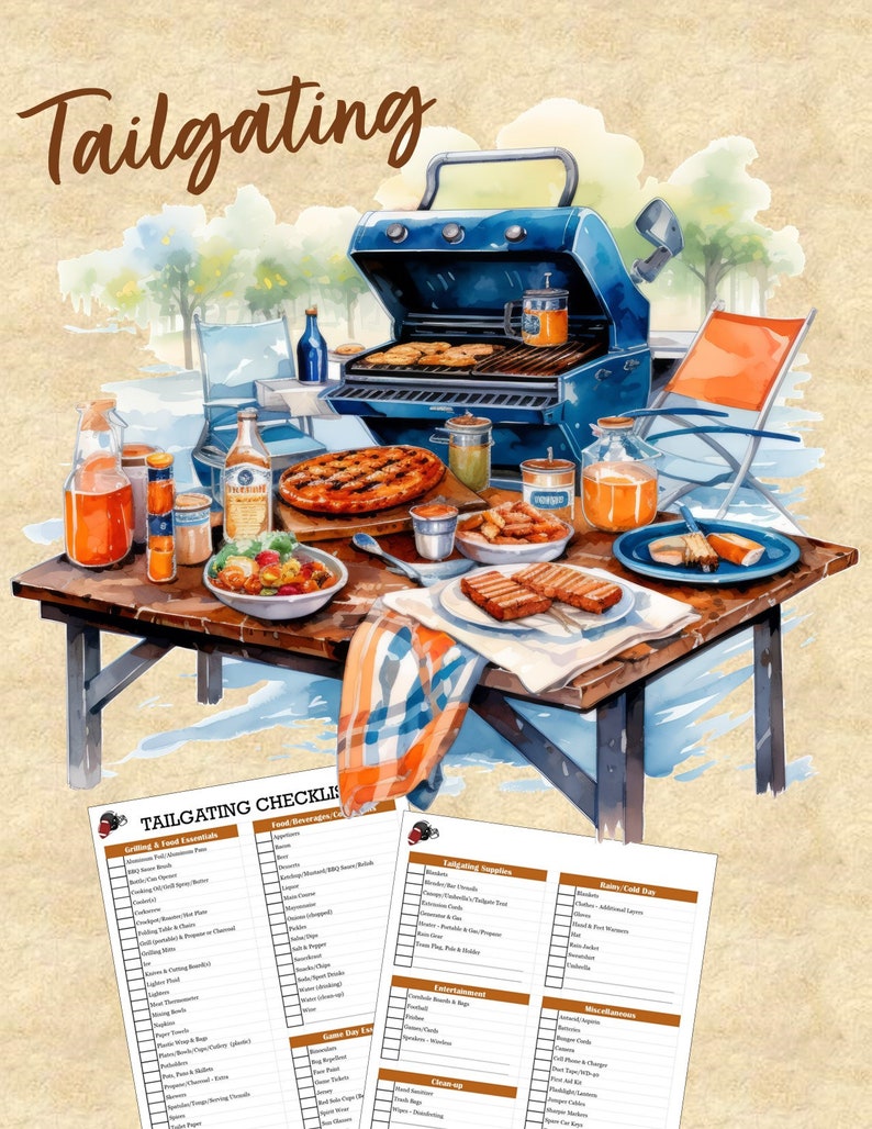Laminated Tailgating Packing Gameday Checklist Never Forget Essentials ...
