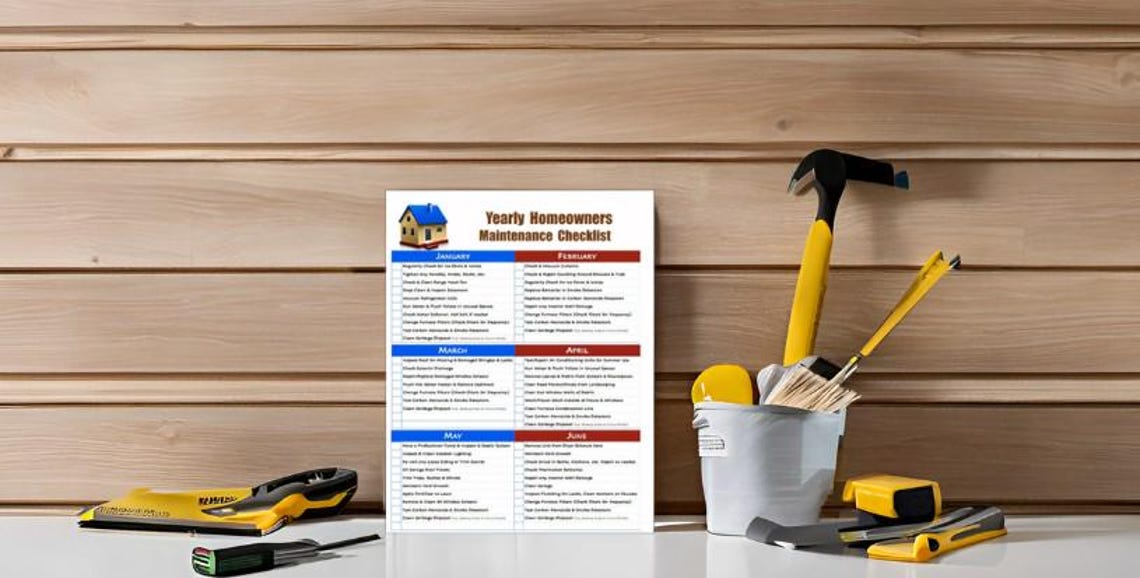 Laminated Home Maintenance Monthly Checklist - Perfect for Landlord or ...
