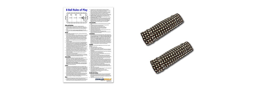 Billiard Eight 8 Ball Rules & Regulations Poster and 2 Cue Stick Shaft ...