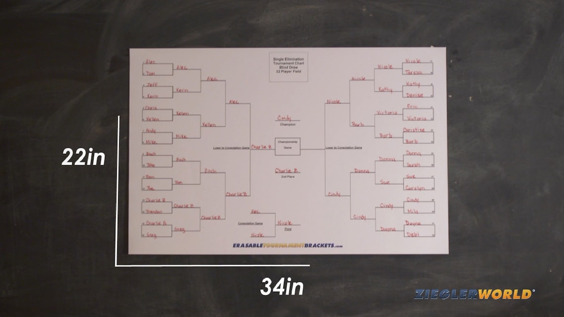 Cornhole Erasable Tournament Bracket Single Elimination - Etsy Norway
